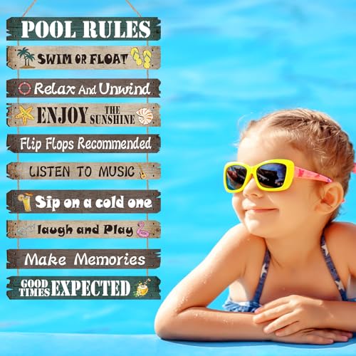 Snapklik.com : Pool Rules Wood Sign Funny Pool Rules Sign Bathroom ...