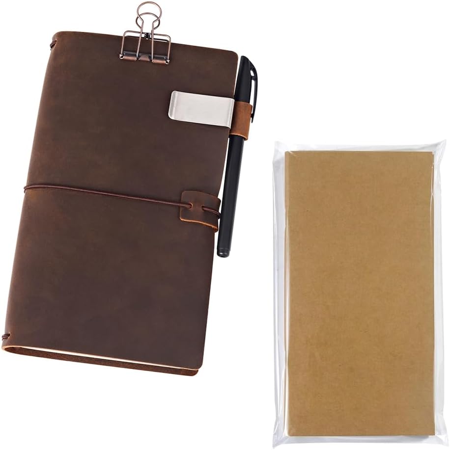 Amazon.com : newestor Travelers Notebook Kit and Dotted Refills Bundle ...