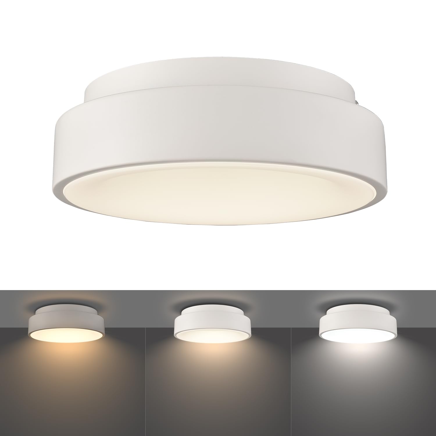 DIRYZON Dimmable LED Ceiling Light Flush Mount,12 Inch Modern LED Close ...