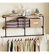 Amazon.com: MAIKAILUN Wall Mounted Clothes Rack Gold with Shelf, 52 ...