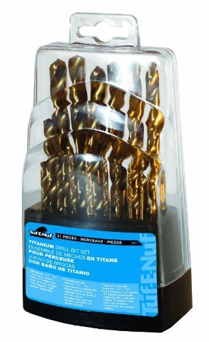 Amazon | Task Tools 09021 21-Piece Tuf-E-Nuf Titanium-Coated HSS Drill ...