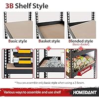 Amazon.com: HOMEDANT Z-BEAM Heavy Duty Wide Size Garage Storage, 5-Tier ...