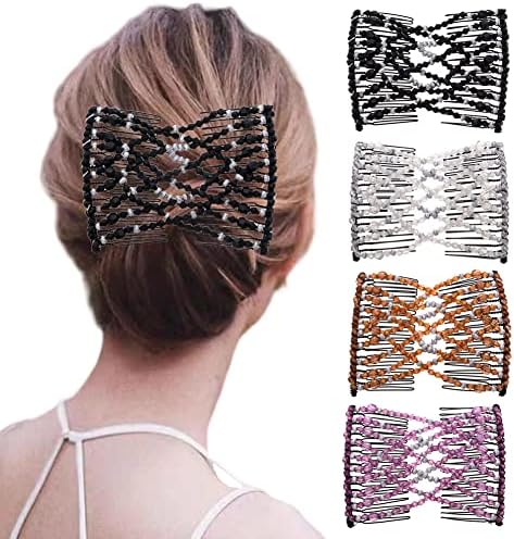 Amazon.com : Ruihfas 12 PCS Magic Hair Side Combs Beaded Stretch Double ...