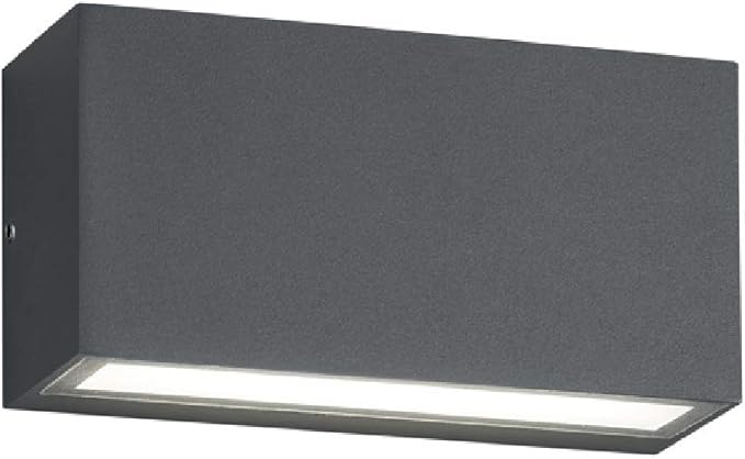 Britalia LED Anthracite Grey Outdoor Rectangular Up & Down Wall Light ...