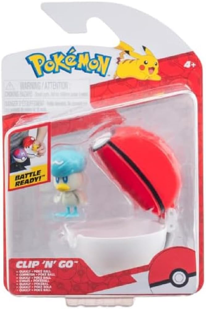 Amazon.com: Pokemon Clip N Go Quaxy with Poke Ball : Toys & Games