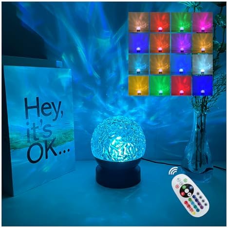 KAGIWEI Northern Lights Ocean Wave Projector Lamp,16 Colors Gradual ...