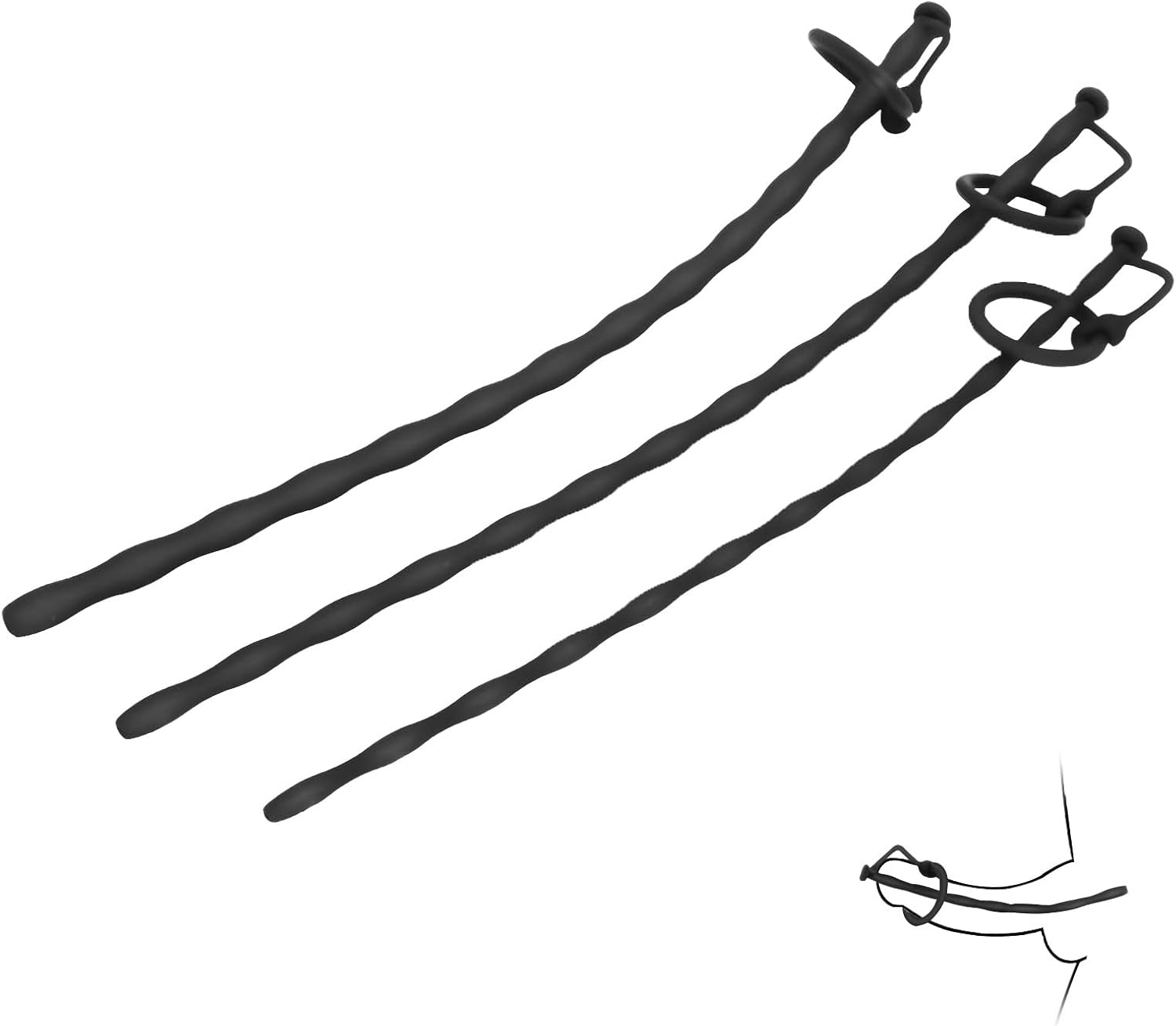 Amazon.com: 3 Pcs Silicone Penis Plug Set with Retaining Ring Hollow ...