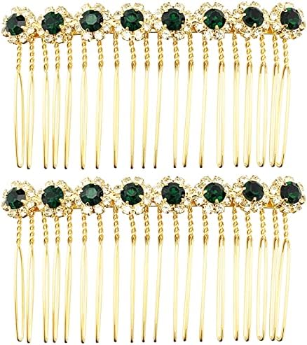 Amazon.com : PRETTYLIFE Bridal Crystal Side Combs for Hair 2 Pieces ...