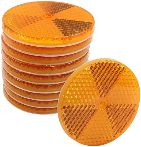 Amazon.com: Unlorspy 10 Pcs Yellow Front Reflector 80mm Dia Round ...