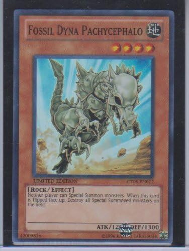 Amazon.com: Fossil Dyna Pachycephalo Holo Rare Yugioh CT08-EN012 ...