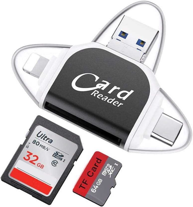Multi-Port 4 in1 Universal SD TF Card Reader, SD/Micro SD Card Reader ...