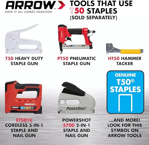Arrow Fastener 505IP Heavy Duty T50 Staples for Upholstery ...