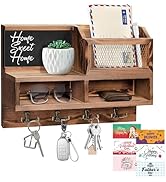 Amazon.com: HOMEBROS Key Mail Holder for Wall, Black Wooden Key Mail ...