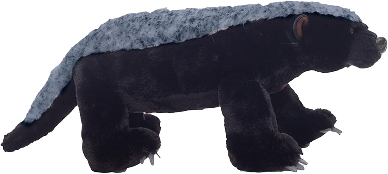 Honey Badger Plush - Black Realistic Animal Toy, Soft Stuffed Wildlife ...
