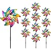 Amazon.com: 10-Pack Sparkly Reflective Pinwheels, Pin Wheel Holographic ...