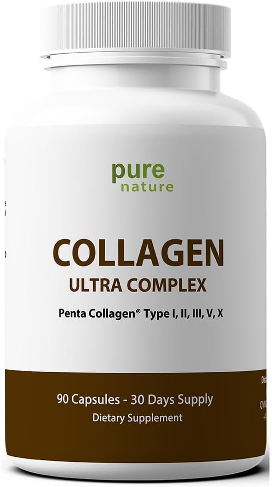 Amazon.com: PureNature Collagen Ultra 90 Capsules Penta Collagen with 5 ...