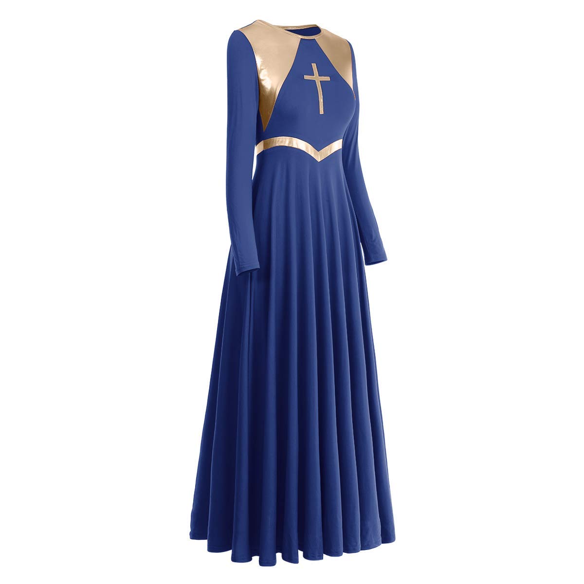 Snapklik.com : Women Metallic Cross Liturgical Praise Dance Dress ...
