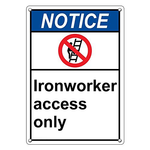 Amazon.com: Weatherproof Plastic Vertical ANSI Notice Ironworker Access ...