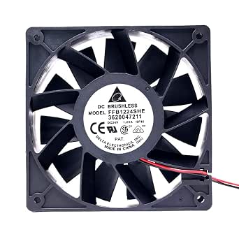 Amazon.com: FFB1224SHE Fan for 24V 1.20A 120×120×38mm 2-Wire Cooling ...