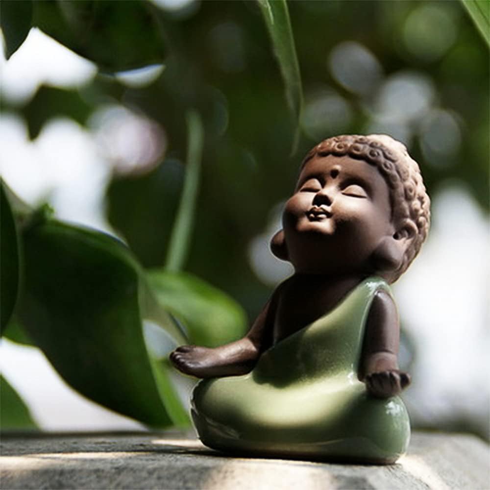 Amazon.com: Dimleen 3/6Pcs Tiny Cute Baby Buddha Statue Monks Figurine ...