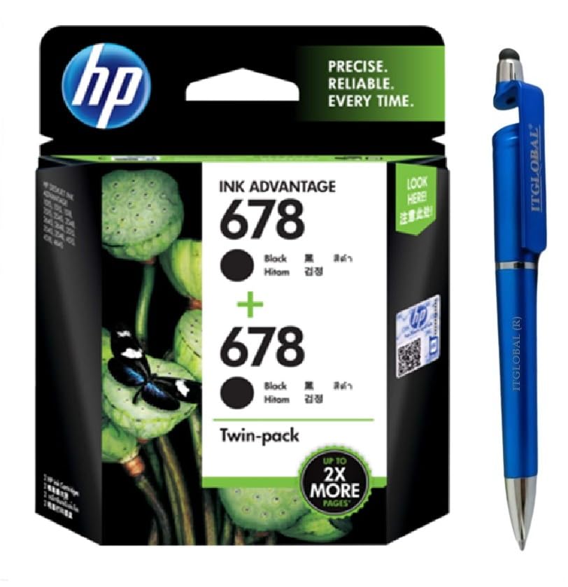 HP 678 Combo Black & Black Ink Cartridge Bundle with ITGlobal ® 3 in 1 ...