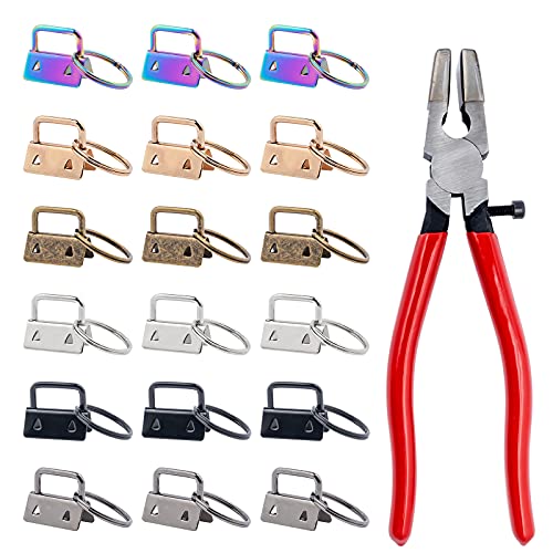 Lot de 73 outils pour porte-clés et pince, 6 couleurs, 25 mm, cordon de ...