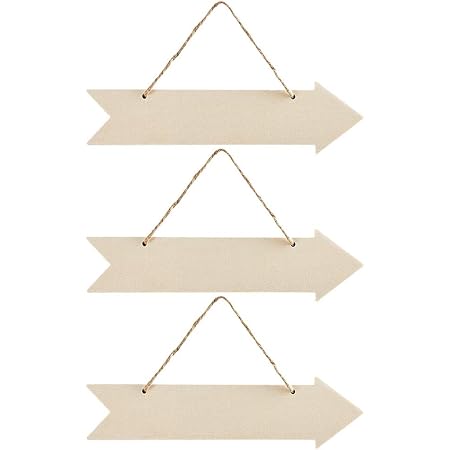 Amazon.com: 20pcs Arrow Shape Unfinished Wood Sign Blank Arrow Hanging ...