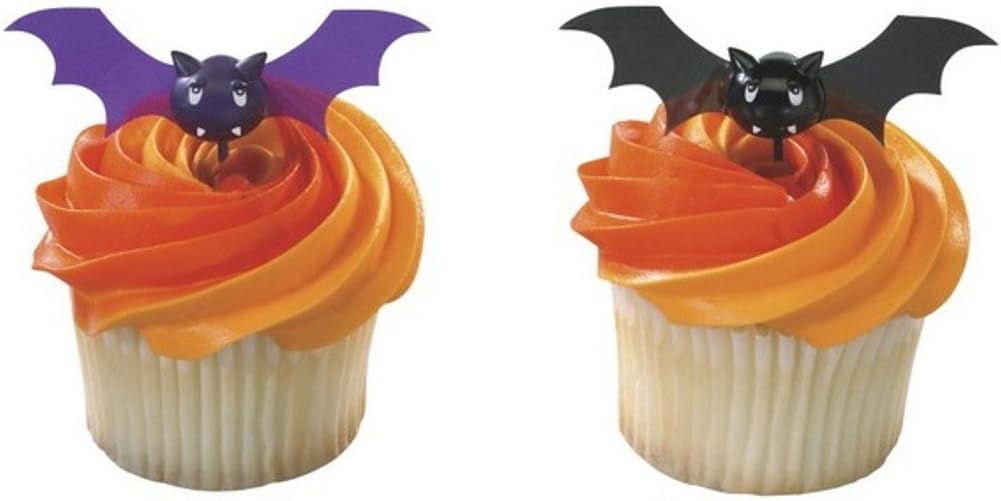 Amazon.com: Halloween Bats - Cupcake Toppers - 12 Count : Grocery ...