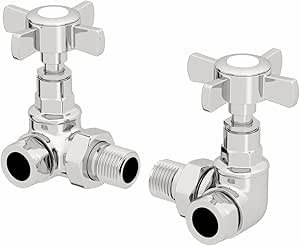 DuraTherm Traditional Manual Corner Towel Radiator Valve Set, 15mm ...