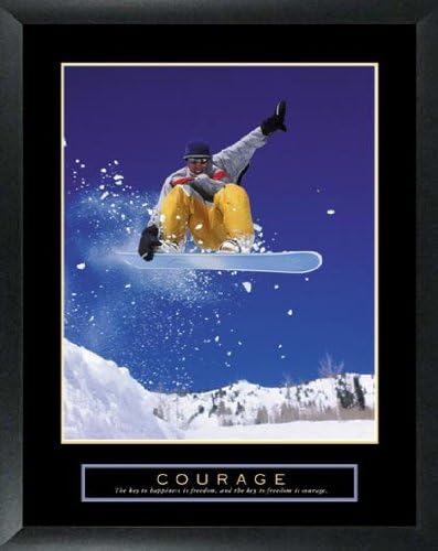 Amazon.com: Courage Snowboard Framed Motivation Poster: Prints: Posters ...