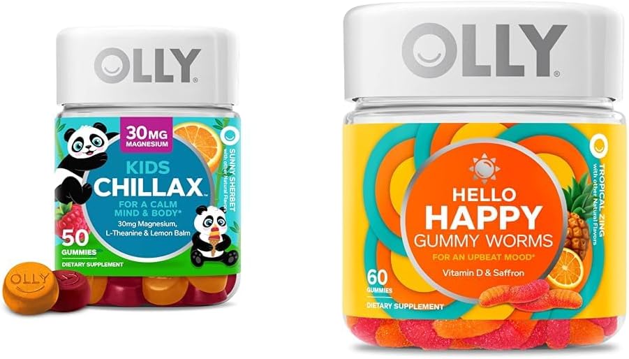 Amazon.com: OLLY Kids Chillax, Magnesium Gummies Plus L-Theanine, Lemon ...