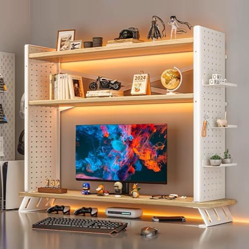 Amazon.co.jp: Desktop Rack, Monitor Stand, Tabletop, Perforated Board ...