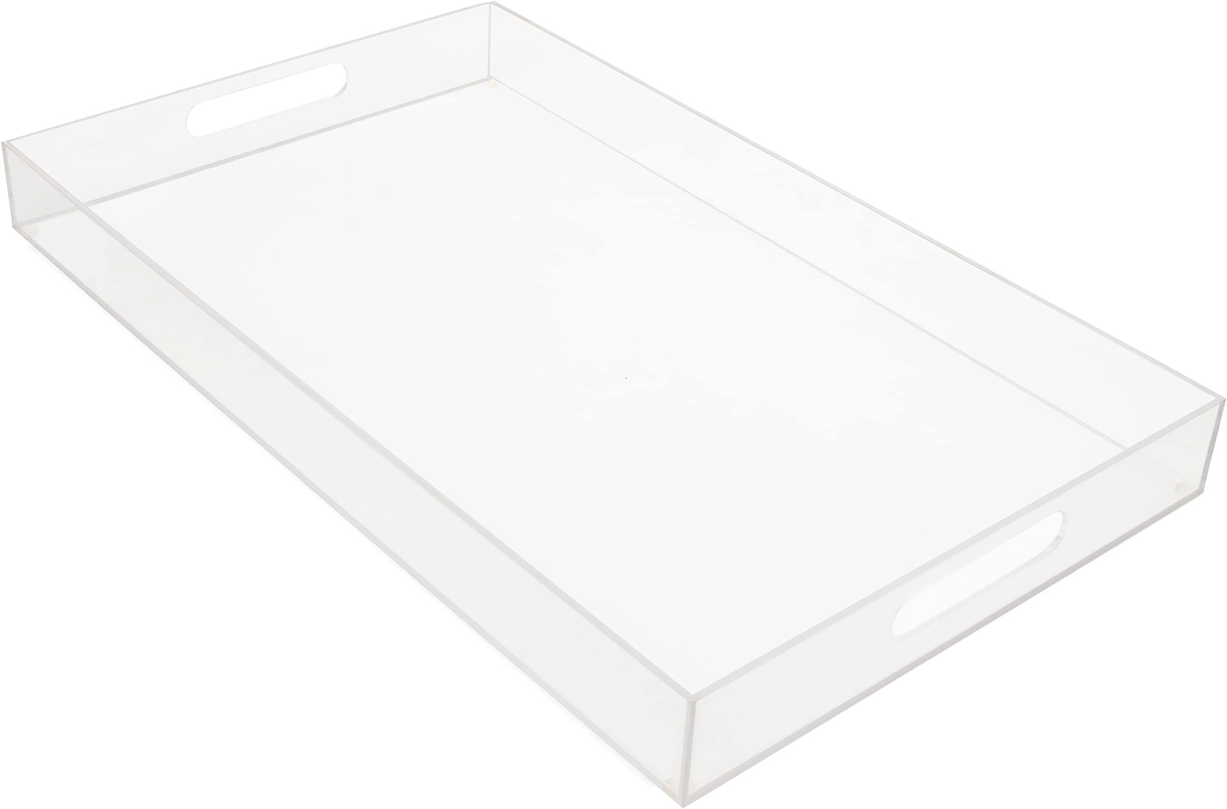 Kurtzy Clear Acrylic Plastic Serving Tray with Handles - L50 x W30cm ...