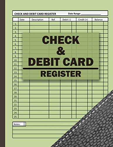 Check And Debit Card Register: Simple Register For Check And Debit Card ...
