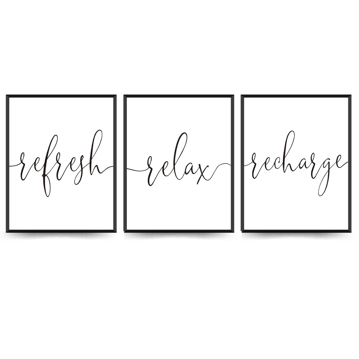 Amazon.com: ETVISO Refresh Relax Recharge Wall Art Decor Set of 3 ...