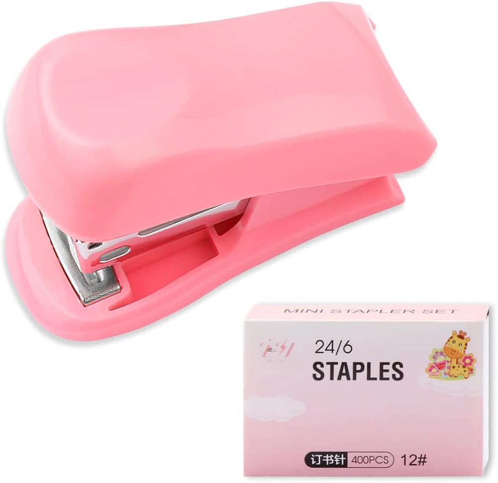 Rumyve Mini Effortless Desktop Stapler,Cute Pocket Stapler,400 Standard ...
