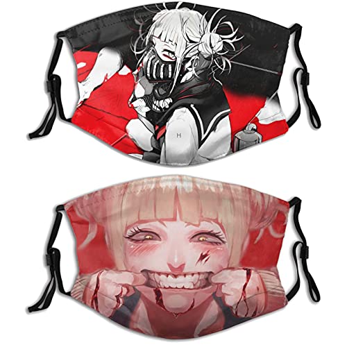 2PCS himiko toga my hero academia Face Mask Adjustable Washable with 4 ...