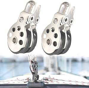 UISKEDS Marine Double Pulley Block for Boat Sailing Sailboat Kayak ...