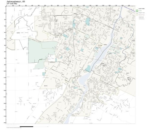 ZIP Code Wall Map of Ashwaubenon, WI ZIP Code Map Laminated: Amazon.com ...