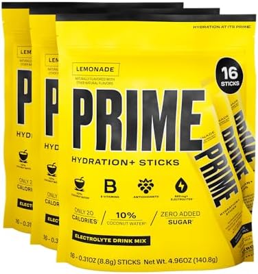 Amazon.com: PRIME HYDRATION+ Sticks Lemonade | Hydration Powder Single ...