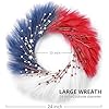 Amazon.com: 24 inch Independence Day Wreath,Red White Blue Artificial ...