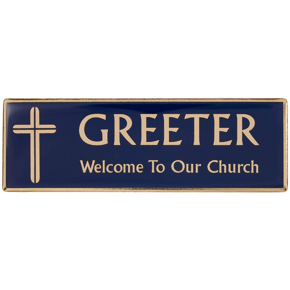 Amazon.com : Church Greeter Magnetic Name Badges with Cross (Gold ...