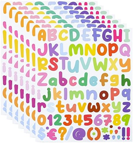 QincLing 567 PCS Vinyl Sticky Letters 7 Sheet Self Adhesive and Numbers ...