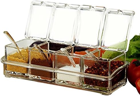 Amazon.com: XINGWANG 2 Pieces of Kitchen Transparent Seasoning Box ...