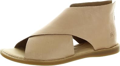 Amazon.com | BORN Womens Iwa Zipper Leather Flatform Sandals Beige 7 ...