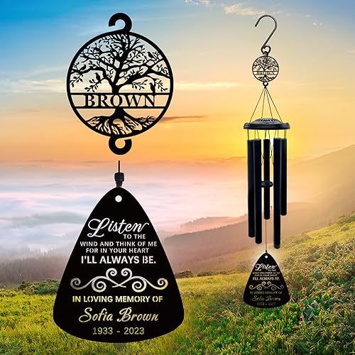 Amazon.com: Sympathy Wind Chimes, Personalized Remembrance Gift for ...