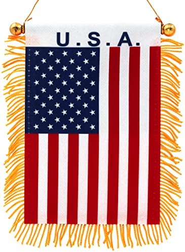 Anley 4 X 6 Inch American Fringy Window Hanging Flag - Mini Flag Banner ...