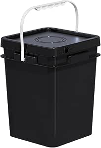 Vaveren Food Storage Pail Square Bucket with Handle and Lid Heavy Duty ...