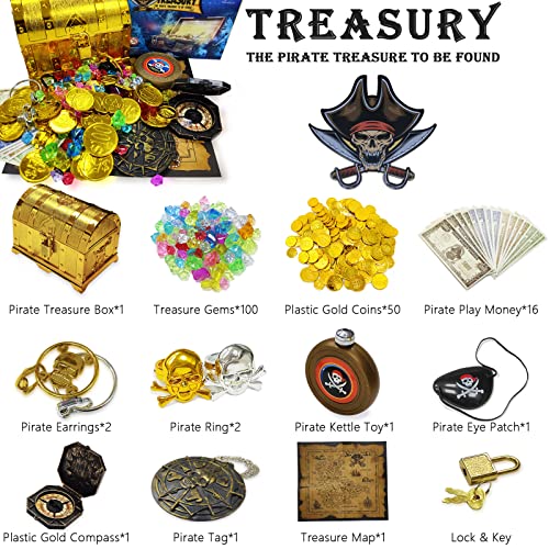 Snapklik.com : 175 Pieces Pirate Treasure Chest Toy Kit Vintage Pirate ...