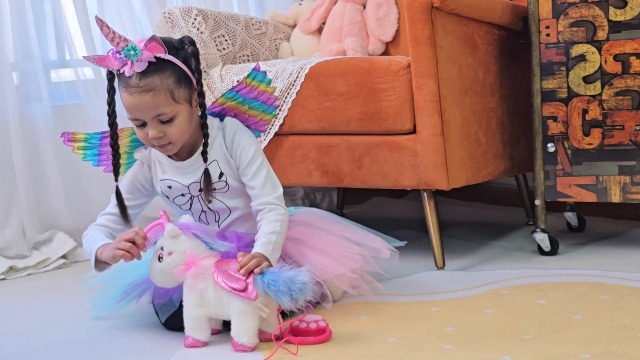Watch Walking talking unicorn toys with leash for girls age 3 4-6 on ...